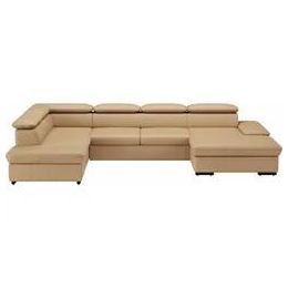 Sit & More Wohnlandschaft SIT & MORE "Alcudia U-Form", braun (cappuccino), B:349cm H:73cm T:226cm, Sofas, Wohnlandschaft, wahlweise mit Bettfunktion