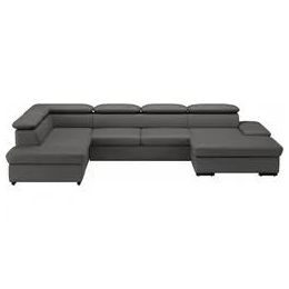 Sit & More Wohnlandschaft SIT & MORE "Alcudia U-Form", braun (mocca), B:349cm H:73cm T:226cm, Sofas, Wohnlandschaft, wahlweise mit Bettfunktion