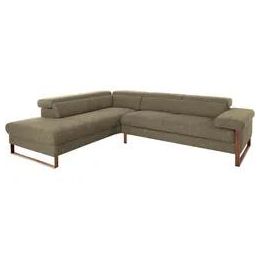 Ecksofa W.Schillig "finn, Designsofa mit tollem Sitzkomfort, bequem, L-Form", schwarz (pepper s22), B:281cm H:71cm T:230cm, Flachgewebe S22 (100% Polyester);Stoff S37 (100% Polyester);Longlife Xtra-Leder Z59: Glattleder mit modischer Pr&auml;gung. Hautst&auml;rke 0, 9 - 1, 1 mm, Sofas, Ecksofa, German Design Award 2016, Fu&szlig;gestell Nussbaum natur, Breite 281 cm