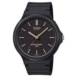Quarzuhr, schwarz (schwarz, goldfarben), Casio TIMELESS COLLECTION, Armbanduhren, Herren, Quarzuhr, Armbanduhr, Herrenuhr, analog, Resinarmband, Acrylglas