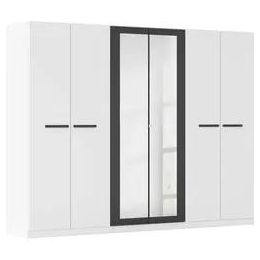Dreht&uuml;renschrank Rauch "Kleiderschrank Schrank Garderobe Garderobenschrank Stauraumwunder MODI", wei&szlig; (wei&szlig;, graumetallic), B:271cm H:210cm T:54cm, Holzwerkstoff, Schr&auml;nke, Dreht&uuml;renschrank, optional mit Spiegel MADE IN GERMANY