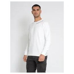 Sweater NASSAU BEACH "NB231043", Herren, Gr. 52L, wei&szlig; (sanftes wei&szlig;), 100% Baumwolle, Sweatshirts Sweater