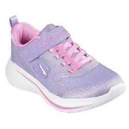 Sneaker Skechers "WAVE 92", M&auml;dchen, Gr. 30, lila (lavendel), Textil, Glitzer, Schuhe Sneaker, Freizeitschuh mit Klettverschluss, Gr&ouml;&szlig;enschablone zum Download