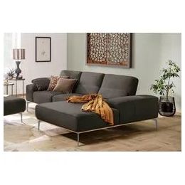 Ecksofa W.Schillig "run, Designsofa mit tollem Sitzkomfort, bequem, L-Form", grau (graphit z73), B:279cm H:88cm T:178cm, Longlife Xtra-Leder Z73: Naturwalkleder der Luxusklasse aus den erlesensten Rohh&auml;uten. Hautst&auml;rke 1, 1 &ndash; 1, 3 mm;ROHLEDER Jacquard-Flachgewebe Q2 W60 (63% Polyester, 37% Polyacryl);ROHLEDER Chenille-Flachgewebe Q2 W77 (68% Polyacryl, 32% Polyester);Stoff S37 (100% Polyester), So