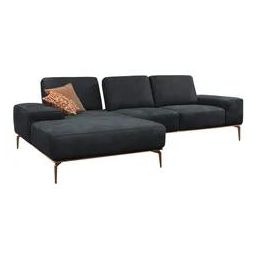 Ecksofa W.Schillig "run, Designsofa mit tollem Sitzkomfort, bequem, L-Form", schwarz (nachtschwarz z73), B:279cm H:88cm T:178cm, Longlife Xtra-Leder Z73: Naturwalkleder der Luxusklasse aus den erlesensten Rohh&auml;uten. Hautst&auml;rke 1, 1 &ndash; 1, 3 mm;ROHLEDER Jacquard-Flachgewebe Q2 W60 (63% Polyester, 37% Polyacryl);ROHLEDER Chenille-Flachgewebe Q2 W77 (68% Polyacryl, 32% Polyester);Stoff S37 (100% Polyes