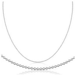 Collierkettchen Firetti "Schmuck Geschenk Silber 925 Kugelkettengliederung in mehreren Breiten" Gr. 42, silber (silberfarben), Halsketten, Damen, 42, Silber 925 (Sterlingsilber), B: 1,9mm, Made in Germany, B:1,9mm