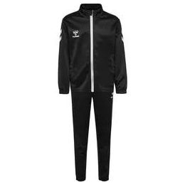 Trainingsanzug Hummel "HMLLOGO SUIT KIDS", Jungen, Gr. 152, schwarz, Stoff, Obermaterial: 100% Polyester, unifarben, Sportanz&uuml;ge Trainingsanzug, f&uuml;r Kinder und Jugendliche, zweiteiliges Set mit Jacke und Hose