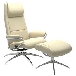 stressless "Paris" Set, Relaxsessel mit Hocker, mit Hocker, High Back, mit Star Base, Gestell Chrom
