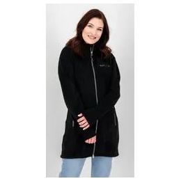 Fleecejacke DEPROC ACTIVE "WAWA PEAK", Damen, Gr. 36 (S), schwarz, 100% Polyester, gerader Abschluss, Jacken Fleecejacke, mit 2-Wege-Rei&szlig;verschluss