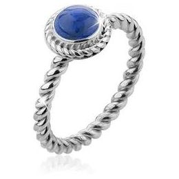 Fingerring NENALINA "Lapislazuli Geburtsstein September Edel 925 Silber" Gr. 56, blau, Fingerringe, Damen, 56mm,mit Steinen, Silber 925 (Sterlingsilber), 2mm, Fingerring