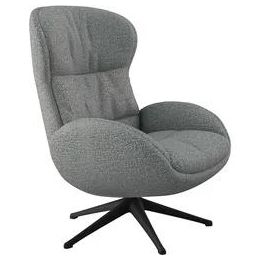 Relaxsessel FLEXLUX "Haze, hervorragender Komfort, Echtleder oder sanfter Stoff", blau (navy blau), B:70cm H:104cm T:79cm, 62% Polyester, 17% Cotton, 14% Linen, 12%Polyester, 4% Wool, Sessel, Relaxsessel, R&uuml;ckenteilverstellung, drehbar, Fu&szlig; schwarz