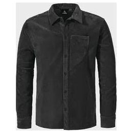 Sch&ouml;ffel Outdoorhemd SCH&Ouml;FFEL "Urban Shirt Style Lodos MNS", Herren, Gr. 52, Normalgr&ouml;&szlig;en, schwarz (9990, schwarz), Oberstoff: 98% Polyester, 2% Elasthan, V-Ausschnitt, Hemden