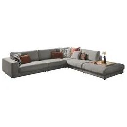 Ecksofa 3C Candy "Enisa II, bequem und komfortabel, gro&szlig;es Familiensofa, L-Form", grau (anthrazit), B:365cm H:86cm T:322cm, 100% Polyester, Sofas, Ecksofa, incl. 3 Flatterkissen, wahlweise mit Flecken-Schutz-Bezug Easy care