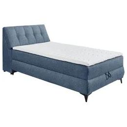 Boxbett ED EXCITING DESIGN "Atlantis", blau, B:125cm L:240cm, 100% Polyester, Komplettbetten, mit Bettkasten und Stauraum im Kopfteil