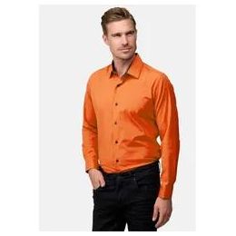 Langarmhemd Rusty Neal, Damen, Gr. XL, EURO-Gr&ouml;&szlig;en, orange, 60% Baumwolle, 37% Polyester, 3% Elasthan, unifarben, Hemden, mit Weste und Krawatte
