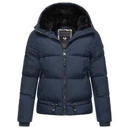 Steppjacke Ragwear "Briony", Damen, Gr. XL (42), blau (navy), Obermaterial: 100% Polyester. Innenfutter: 100% Polyester. Wattierung: 100% Polyester, normal h&uuml;ftbedeckend, hoch geschlossener Ausschnitt, &Auml;rmel ohne &Auml;rmelschlitz Rippstrickb&uuml;ndchen, Jacken Steppjacke, Wasserdichte Damen Winterjacke mit Kapuze