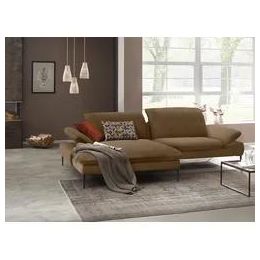 Ecksofa W.Schillig "enjoy&MORE, Designsofa, elegant und bequem, L-Form", braun (chocolate s37), B:294cm H:87cm T:185cm, Chenille-Flachgewebe R66 (85% Polyester, 15% Nylon);Longlife Xtra-Leder Z59: Glattleder mit modischer Pr&auml;gung. Hautst&auml;rke 0, 9 - 1, 1 mm;Stoff S37 (100% Polyester), Sofas, Ecksofa, Sitztiefenverstellung, F&uuml;&szlig;e bronze pulverbeschichtet, Breite 294 cm