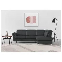 Sit & More Ecksofa SIT & MORE "Arngast L-Form", schwarz, B:245cm H:84cm T:194cm, Sofas, Ecksofa, inklusive Kopfteilverstellung und Federkern