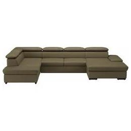 Sit & More Wohnlandschaft SIT & MORE "Alcudia U-Form", gr&uuml;n (olive), B:349cm H:73cm T:226cm, Sofas, Wohnlandschaft, wahlweise mit Bettfunktion