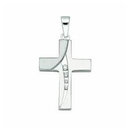 Adelia&acute;s Kettenanh&auml;nger ADELIA ́S "Damen & Herren 925 Silber Kreuz Anh&auml;nger mit Zirkonia", silber, Schmuckanh&auml;nger, Damen, mit Zirkonia, Silber 925 (Sterlingsilber), Kettenanh&auml;nger, mit Zirkonia Silberschmuck f&uuml;r Damen & Herren