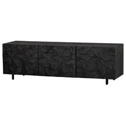 Lowboard Woood "Counter TV-Kommode", schwarz, B:160cm H:50cm T:45cm, Holz teilmassiv, Sideboards, Lowboard, Inklusive ger&auml;uschlosem Push-to-Open-System, Breite 176 cm