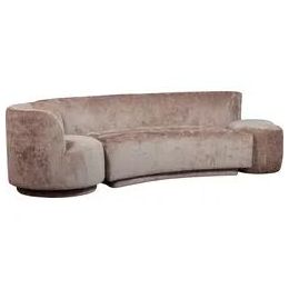Loungesofa Woood "Combi-Popular: Bank + Sessel + Pouf", braun (maulwurf), B:345cm H:72cm T:97cm, Sofas, Lounge-Sofa, Mit grobem Chenille gef&uuml;ttert, Breite 345 cm