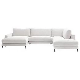 Wohnlandschaft Home Affaire "Downtown XXL B/T/H: 341/223/84 cm Loungem&ouml;bel zum Relaxen", wei&szlig;, B:341cm H:84cm T:223cm, 88% Polyester, 12% Polyacryl, Sofas, Wohnlandschaft, weicher Sitzkomfort, Cord-Bezug, weicher Sitzkomfort U-Form