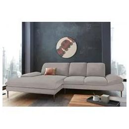 Ecksofa W.Schillig "enjoy&MORE, Designsofa, bequem, zeitlos und elegant, L-Form", grau (stone r66), B:310cm H:87cm T:185cm, Chenille-Flachgewebe R66 (85% Polyester, 15% Nylon);Longlife Xtra-Leder Z59: Glattleder mit modischer Pr&auml;gung. Hautst&auml;rke 0, 9 - 1, 1 mm;Stoff S37 (100% Polyester), Sofas, Ecksofa, Sitztiefenverstellung, F&uuml;&szlig;e bronze pulverbeschichtet, Breite 310 cm