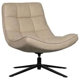 Drehsessel Woood "Maudi", beige (natur), B:74cm H:84cm T:86cm, Sessel, Drehsessel, Metallgestell, gepolstert mit gewebtem Stoff, H 84 cm x B 74 cm