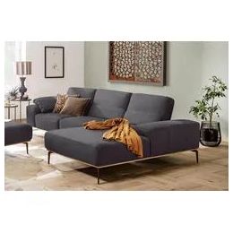 Ecksofa W.Schillig "run, Designsofa mit tollem Sitzkomfort, bequem, L-Form", grau (anthrazit w82), B:319cm H:88cm T:178cm, Longlife Xtra-Leder Z73: Naturwalkleder der Luxusklasse aus den erlesensten Rohh&auml;uten. Hautst&auml;rke 1, 1 &ndash; 1, 3 mm;ROHLEDER Jacquard-Flachgewebe Q2 W60 (63% Polyester, 37% Polyacryl);ROHLEDER Chenille-Flachgewebe Q2 W77 (68% Polyacryl, 32% Polyester);Stoff S37 (100% Polyester), 