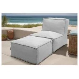Hocker DOMO collection "Fiu f&uuml;r Terrasse, Balkon, Garten, Camping - wetterfest", silber, B:75cm H:45cm T:70cm, 100% Olefin, Hocker, Hocker, Aufblasbarer Outdoor Sitzhocker 75 x 70 cm, klein verstaubar