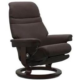 Relaxsessel stressless "Sunrise", braun (chocolate paloma), B:88cm H:103cm T:78cm, Leder BATICK: BATICK ist ein leicht korrigiertes, durchgef&auml;rbtes und genarbtes M&ouml;belleder, bei dem die meisten Unebenheiten und Spuren in der Regel entfernt wurden.;Leder PALOMA: PALOMA ist ein durchgef&auml;rbtes Semianilin-M&ouml;belleder mit nat&uuml;rlicher Narbung.;ROHLEDER Stoff Q2 FARON: Ein fester zuverl&auml;ssiger Boucl&eacute; mit 