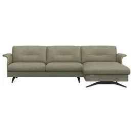 Ecksofa FLEXLUX "Glow, super bequem durch hochwertigem Sitzaufbau mit Federkern, L-Form", gr&uuml;n (fall gr&uuml;n), B:273cm H:81cm T:158cm, 62% Polyester/17%Baumwolle/14%Viscose/7%Leinen, Sofas, Ecksofa, Modernes skandinavisches Design