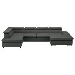 Sit & More Wohnlandschaft SIT & MORE "Alcudia U-Form", grau (anthrazit), B:349cm H:73cm T:226cm, Sofas, Wohnlandschaft, wahlweise mit Bettfunktion