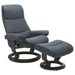 Relaxsessel stressless "View", blau (atlantic blau batick), B:78cm H:105cm T:78cm, Leder BATICK: BATICK ist ein leicht korrigiertes, durchgef&auml;rbtes und genarbtes M&ouml;belleder, bei dem die meisten Unebenheiten und Spuren in der Regel entfernt wurden.;Leder PALOMA: PALOMA ist ein durchgef&auml;rbtes Semianilin-M&ouml;belleder mit nat&uuml;rlicher Narbung.;ROHLEDER Stoff Q2 FARON: Ein fester zuverl&auml;ssiger Boucl&eacute; mit 