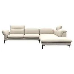 Ecksofa FLEXLUX "Salino, Funktionssofa mit Ottomane, Relaxsofa, Ecksofa", wei&szlig; (warm wei&szlig;), B:287cm H:88cm T:239cm, Sofas, Ecksofa, Sofa mit Arm- und Kopfteil-Verstellungen, Kaltschaum & Stahl-Wellen