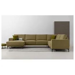Wohnlandschaft OTTO HOME "OLAND U-Form, XXL, B: 342 cm, Skandi-Design", gr&uuml;n (olive), B:342cm H:85cm T:260cm, 100% Polyester, Sofas, Wohnlandschaft, Skandi-Design in Struktur, Flachgewebe, Luxus-Microfaser, Boucle