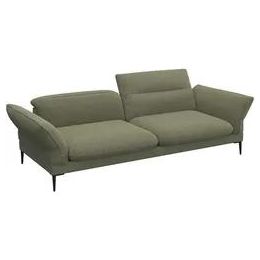 3-Sitzer FLEXLUX "Salino, Funktionssofa, Relaxsofa", gr&uuml;n (moss), B:248cm H:88cm T:105cm, 100% Polyester, Sofas, Sofa mit Arm- und Kopfteil-Verstellungen, Kaltschaum & Stahl-Wellen