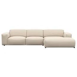Ecksofa FLEXLUX "Lucera bequem und komfortabel durch hochwertigen Sitzaufbau, L-Form", wei&szlig; (warm wei&szlig;), B:319cm H:73cm T:171cm, 100% Echteder, Sofas, Ecksofa, modern & anschmiegsam, Kaltschaum, Stahl-Wellenunterfederung