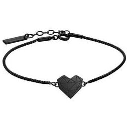 Armband Liebeskind Berlin "Schmuck Geschenk Edelstahl Armkette Herz", schwarz, Armb&auml;nder, Damen, 20cm, Edelstahl, Armband