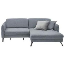 Ecksofa "SO 4400 V", blau (blau, grau), B:259cm H:84cm T:167cm, 100% Polyester, SET ONE BY Musterring, Sofas, Ecksofa, wahlweise mit motorischer Bettfunktion & Kopfverstellung, Fu&szlig; schwarz