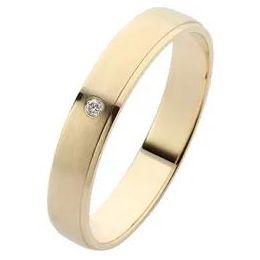 Trauring Firetti "Schmuck Geschenk Gold 375 Hochzeit Ehering Trauring "LIEBE" Gr. 17, gold (gelbgoldfarben), Fingerringe, Damen, 17, 0,01 SI = kleine Einschl&uuml;sse mit Brillant, Gelbgold 585, 5mm, Trauring, Made in Germany, wahlweise mit oder ohne Brillant