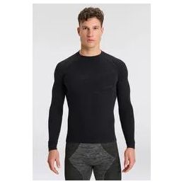 Unterhemd XTREME SOCKSWEAR "MEN THERMAL WOOL UNDERSHIRT", Herren, Gr. M, N-Gr, schwarz (schwarz melange), Obermaterial: 50% Wolle, 47% Polyamid, 3% Elasthan, meliert, k&ouml;rpernah, hoch geschlossener Ausschnitt, Unterhemden Unterhemd, mit Merinowoll-Anteil hohem Rundhals-Ausschnitt f&uuml;r kalte Temperaturen