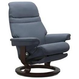 Relaxsessel stressless "Sunrise", blau (sparrow blau paloma), B:88cm H:103cm T:78cm, Leder BATICK: BATICK ist ein leicht korrigiertes, durchgef&auml;rbtes und genarbtes M&ouml;belleder, bei dem die meisten Unebenheiten und Spuren in der Regel entfernt wurden.;Leder PALOMA: PALOMA ist ein durchgef&auml;rbtes Semianilin-M&ouml;belleder mit nat&uuml;rlicher Narbung.;ROHLEDER Stoff Q2 FARON: Ein fester zuverl&auml;ssiger Boucl&eacute; mi