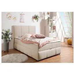 Boxbett OTTO HOME "Hartley inkl. Bettkasten und Topper, auch in &Uuml;berl&auml;nge erh&auml;ltlich", beige, B:102cm L:210cm, Komplettbetten, wahlweise mit Bonnell- oder TTFK-Matratze in H2, H3 o. H4 erh&auml;ltlich