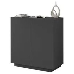 Aktenschrank Home Affaire "Essential, Mehrzweckschrank, B&uuml;roschrank mit 2 T&uuml;ren", schwarz (anthrazit matt), B:79,2cm H:86cm T:38cm, FSC-zertifizierter Holzwerkstoff, Schr&auml;nke, & verstellbaren Einlegeb&ouml;den, H&ouml;he 86 oder 166 cm, Made in Italy