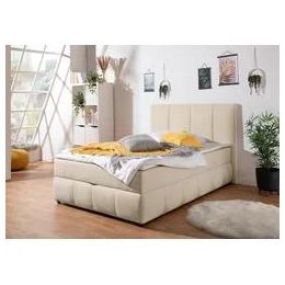 Boxbett OTTO HOME "Hartley inkl. Bettkasten und Topper, auch in &Uuml;berl&auml;nge erh&auml;ltlich", beige, B:132cm L:210cm, Komplettbetten, wahlweise mit Bonnell- oder TTFK-Matratze in H2, H3 o. H4 erh&auml;ltlich