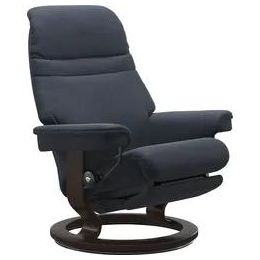 Relaxsessel stressless "Sunrise", blau (oxford blau paloma), B:88cm H:103cm T:78cm, Leder BATICK: BATICK ist ein leicht korrigiertes, durchgef&auml;rbtes und genarbtes M&ouml;belleder, bei dem die meisten Unebenheiten und Spuren in der Regel entfernt wurden.;Leder PALOMA: PALOMA ist ein durchgef&auml;rbtes Semianilin-M&ouml;belleder mit nat&uuml;rlicher Narbung.;ROHLEDER Stoff Q2 FARON: Ein fester zuverl&auml;ssiger Boucl&eacute; mit