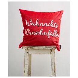 Dekokissen Apelt "5820", rot (rot, unifarben), B:45cm L:45cm, Polyester, Dekokissen_Sitzkissen_Kissenh&uuml;llen