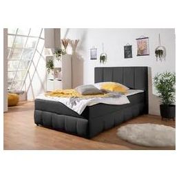 Boxbett OTTO HOME "Hartley inkl. Bettkasten und Topper, auch in &Uuml;berl&auml;nge erh&auml;ltlich", schwarz, B:152cm L:210cm, Komplettbetten, wahlweise mit Bonnell- oder TTFK-Matratze in H2, H3 o. H4 erh&auml;ltlich